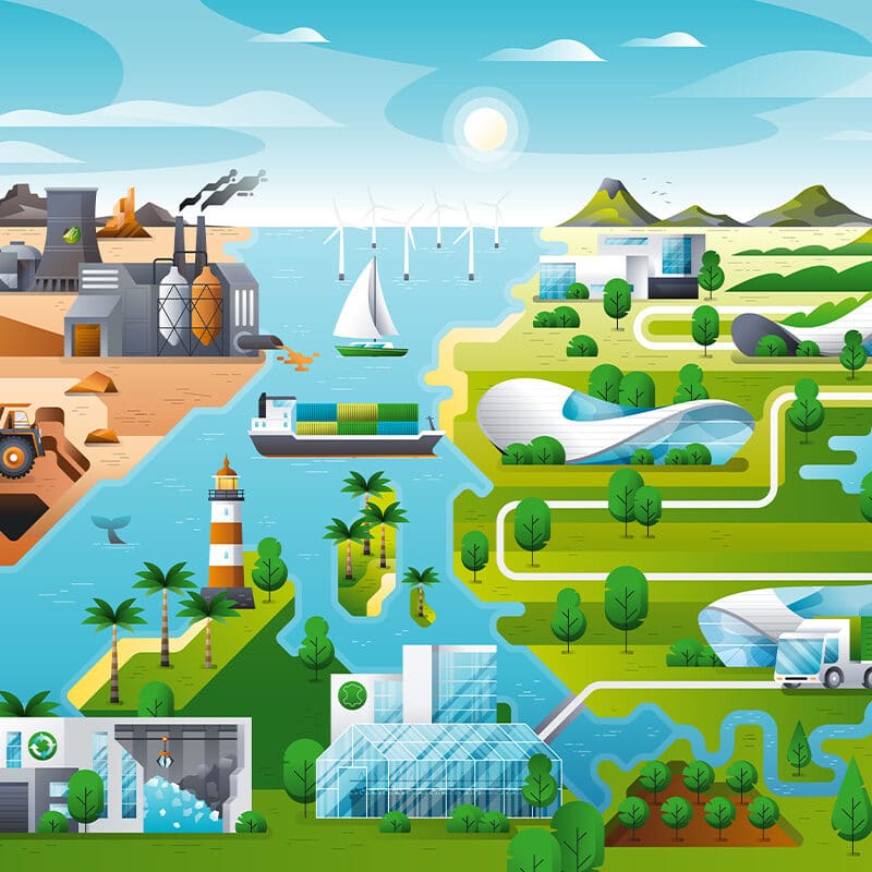 Roland Berger, sustainability report illustration › PAGE online