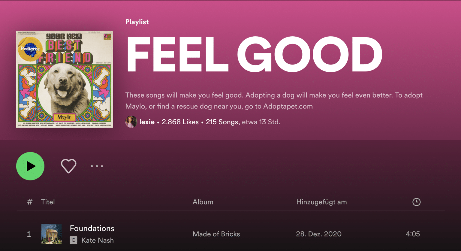 Feel-Good Cover Art für Pedigree › PAGE online