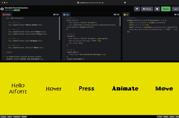 Variable Fonts animieren step-by-step › PAGE online