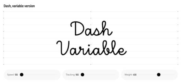 Variable Scriptfont Dash › PAGE online